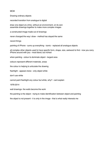 Michael Craig Martin STARTER ACTIVITY - ART Q&A | Teaching Resources