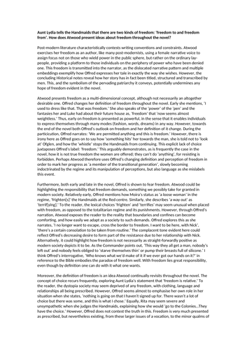 A* ESSAY ON 'THE HANDMAID'S TALE' | Teaching Resources