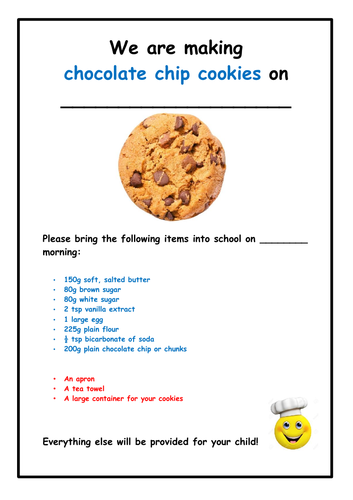 Food Technology: Chocolate Chip Cookies | Teaching Resources