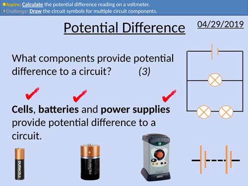 GCSE Physics: Potential Difference | Teaching Resources