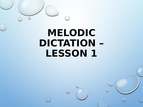 GCSE Music-Melodic Dictation | Teaching Resources