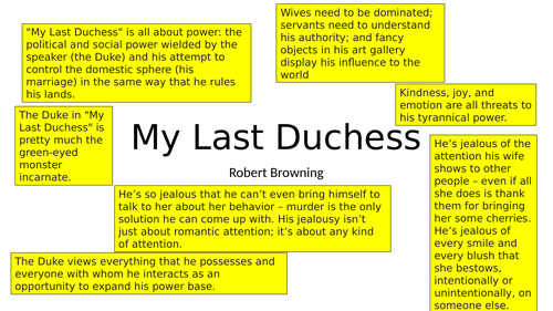 My Last Duchess AQA Power and Conflict | Teaching Resources