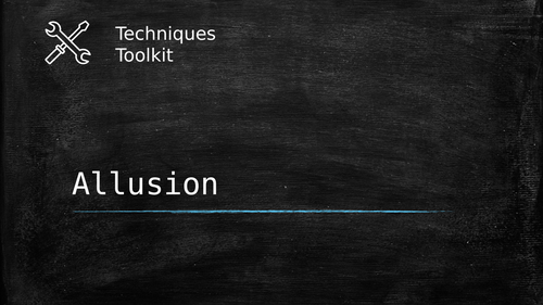 Allusion – Techniques Toolkit – Worksheet and PowerPoint | Teaching ...