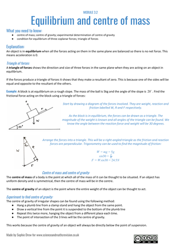 Equilibrium and centre of mass sheet for A Level physics | Teaching ...