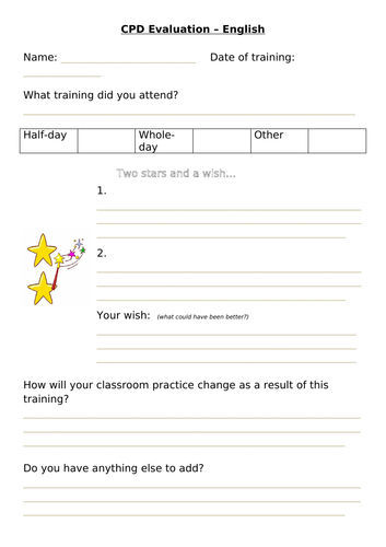CPD Evaluation | Teaching Resources CPD Evaluation | Teaching Resources