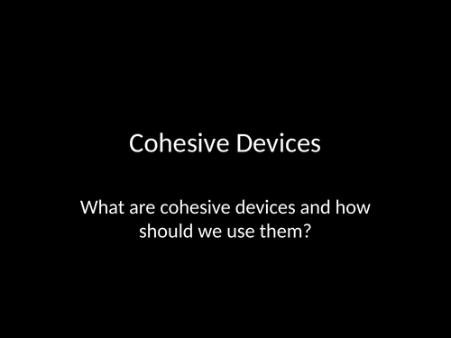 Cohesive Devices | Teaching Resources
