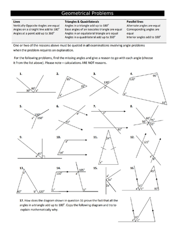 Geometrical Problems | Teaching Resources