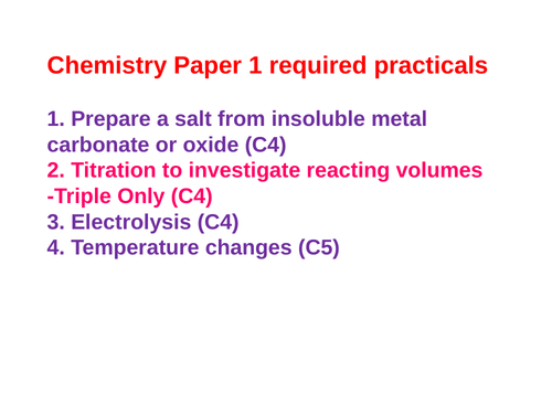 GCSE Chemistry Required Practicals Revision Paper 1 | Teaching Resources