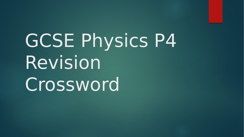 GCSE Physics P4 Electricity Crossword | Teaching Resources