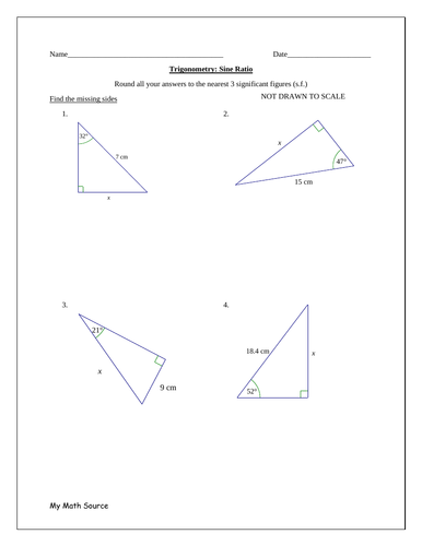 Trigonometry - Using the Sine Ratio | Teaching Resources