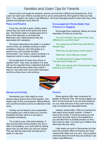 Revision and exam tips for parents | Teaching Resources