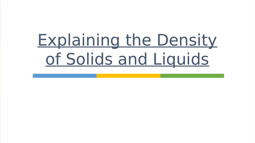 Density of Solids and Liquids | Teaching Resources
