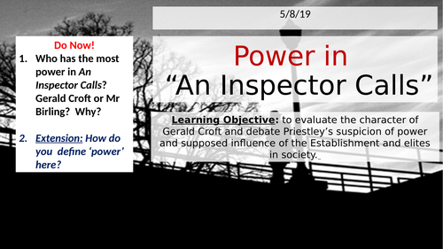 An Inspector Calls - Power | Teaching Resources