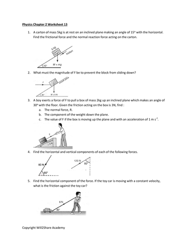 Vector Forces and Three Forces in Equilibrium Worksheets and Answers ...