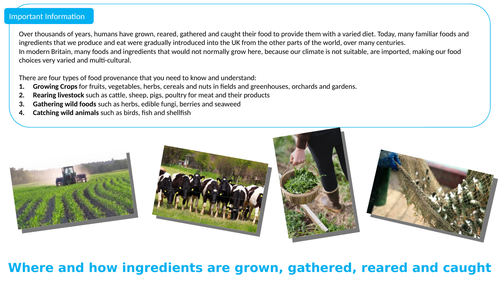 AQA GCSE Food Preparation & Nutrition section 5 lesson 1: Food Sources ...