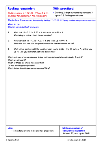 Division using efficient chunking with remainders - Problem-Solving ... Division using efficient chunking with remainders - Problem-Solving ...