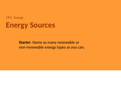 Renewable & Non-Renewable Energy - GCSE Physics | Teaching Resources