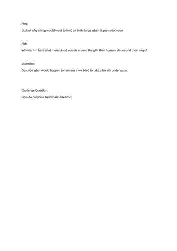 Breathing Systems Insects & Fish | Teaching Resources