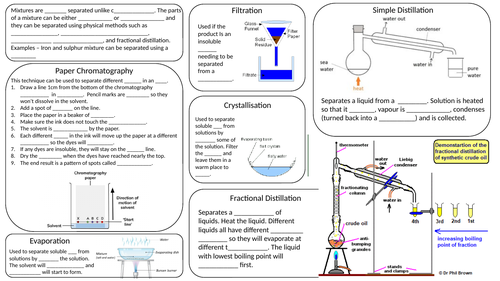 Mixtures and Separating technqiues revision placematGCSE Combined ...