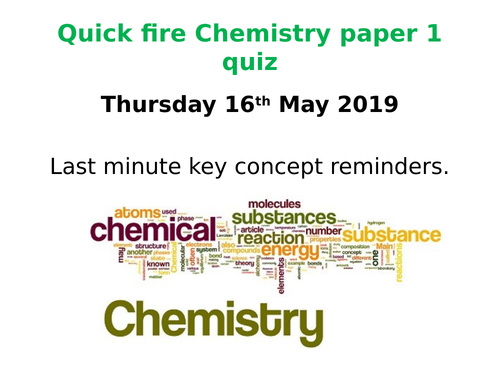 AQA 9-1 Triple/Trilogy Chemistry Revision Quiz | Teaching Resources