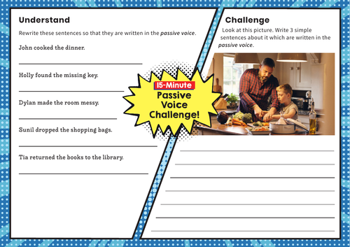 Passive Voice – Y6 SPaG Challenge Mat | Teaching Resources