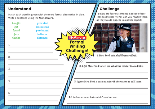 Formal and Informal Writing – Y6 SPaG Challenge Mat | Teaching Resources Formal and Informal Writing – Y6 SPaG Challenge Mat | Teaching Resources