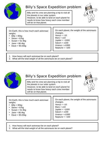 Space themed multiplying and dividing by 10/100/1000 worksheet ...