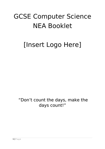 NEA Paper 2 Booklet | Teaching Resources