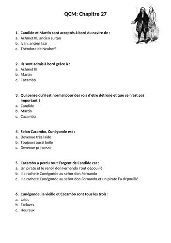 Candide - chapitres 27 + 28 | Teaching Resources