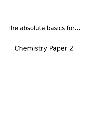 GCSE Combined Chemistry Paper 2 Revision | Teaching Resources