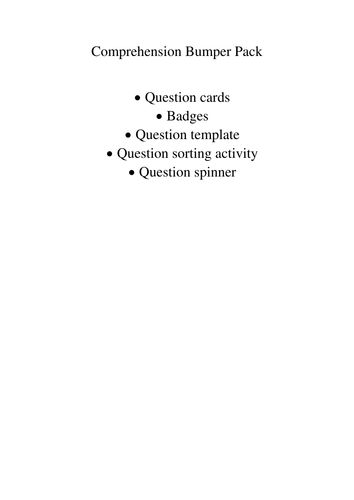 Reading comprehension/guided reading bumper pack | Teaching Resources