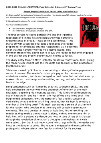 CCEA GCSE ENGLISH LITERATURE: UNSEEN PROSE | Teaching Resources