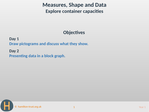 Explore container capacities - Teaching Presentation - Year 1 ...