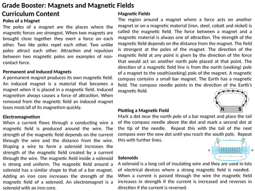 AQA GCSE: Magnets and Magnetic Fields Revision: Physics Paper 2 ...