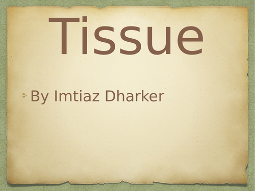 Tissue - Conflict poetry | Teaching Resources
