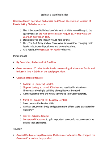 Stalin's power in Wartime (WW2) - AQA A-level Russian history ...