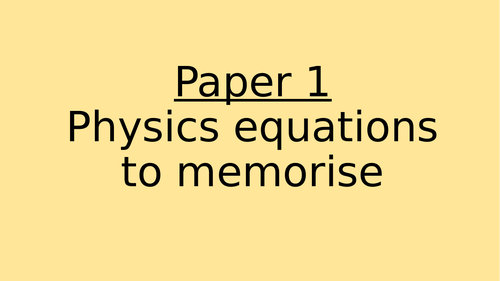 AQA Trilogy Physics Paper 1 Equations (Triangles) | Teaching Resources