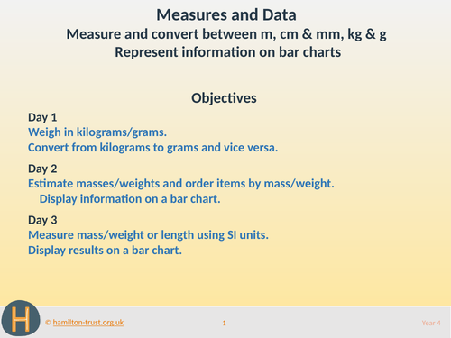 Use SI units; bar charts - Teaching Presentation - Year 4 | Teaching ...