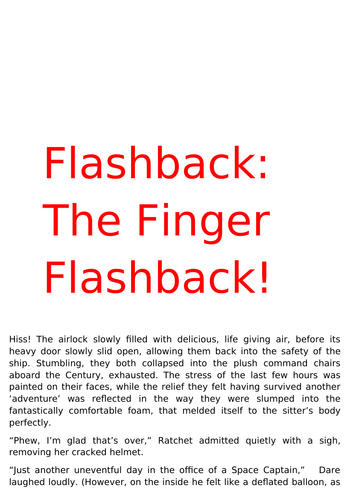 Sci-fi text with a linked flash back text. | Teaching Resources