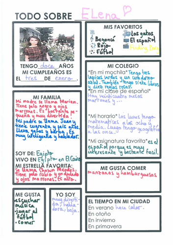 Todo sobre mi | Teaching Resources