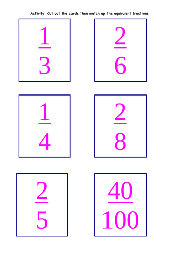Equivalent Fractions - Loop Cards & Matching Games | Teaching Resources