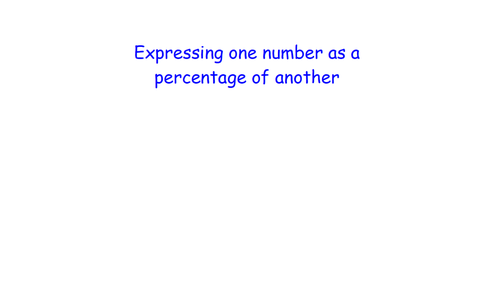 Percentages - Expressing one number as a percentage of another -MATHS ...