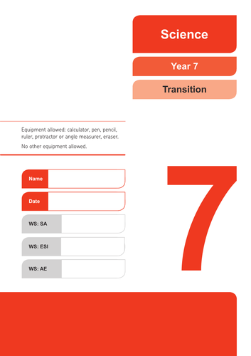 AQA KS3 YEAR 7 TRANSITION / SAFETY LESSONS | Teaching Resources
