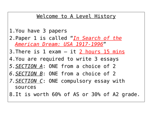 intro lesson 1 - In search of the American Dream | Teaching Resources