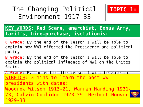 Lesson 3 - In search of the American Dream - 1920s and red scare ...