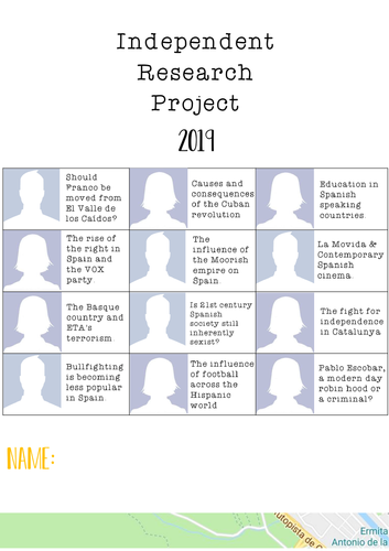 Spanish A2 IRP Research Booklet (with IRP titles) | Teaching Resources