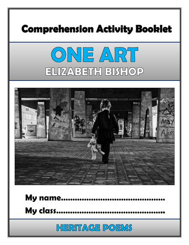 One Art - Elizabeth Bishop - Comprehension Activities Booklet ...