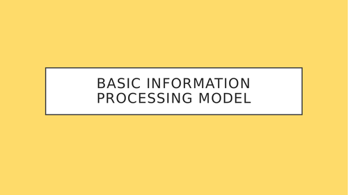 GCSE PE Basic Information Processing | Teaching Resources