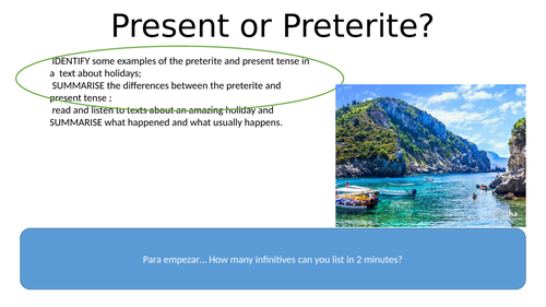 The Present Tense vs The preterite | Teaching Resources