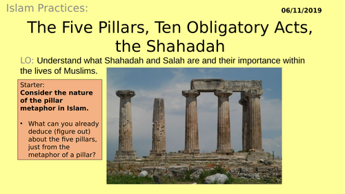 AQA GCSE RE RS - Islam Practices L1 - 5 pillars, 10 obligatory acts and ...